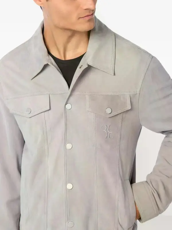 BILLIONAIRE Buttoned Leather Jacket
