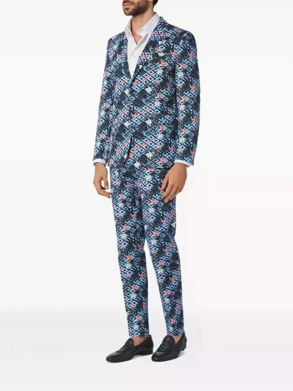 BILLIONAIRE Geometric Palm-print Blazer - Blue