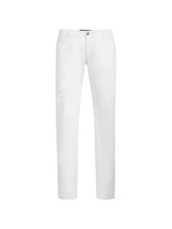 BILLIONAIRE Monogram-stud Slim Jeans - White