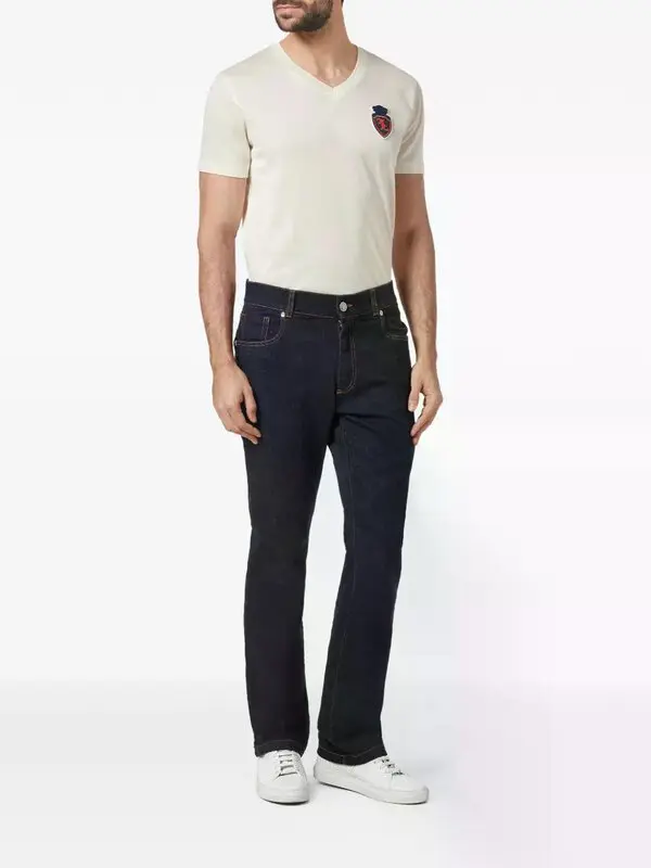 BILLIONAIRE Regular Fit Jeans With Palm Embroidery