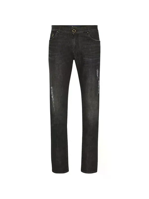 BILLIONAIRE Logo-embroidered Jeans - Black