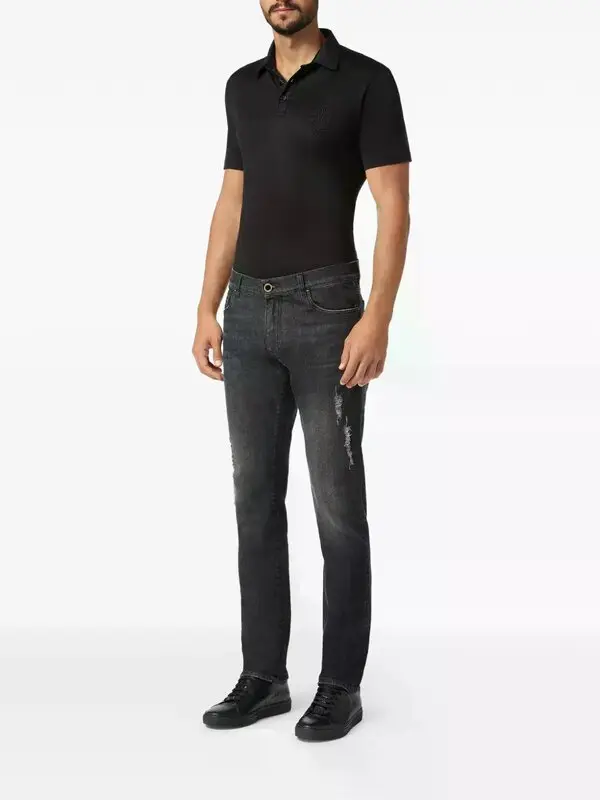 BILLIONAIRE Logo-embroidered Jeans - Black