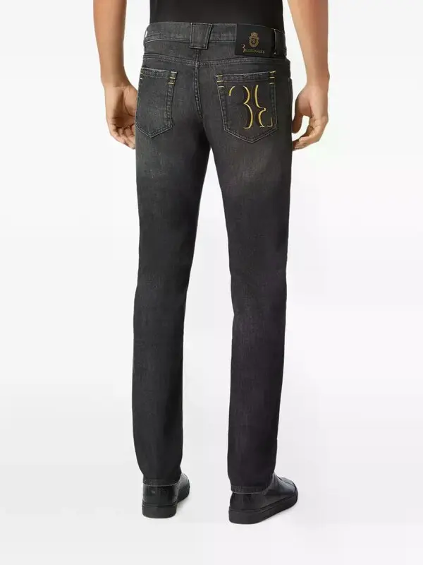 BILLIONAIRE Logo-embroidered Jeans - Black
