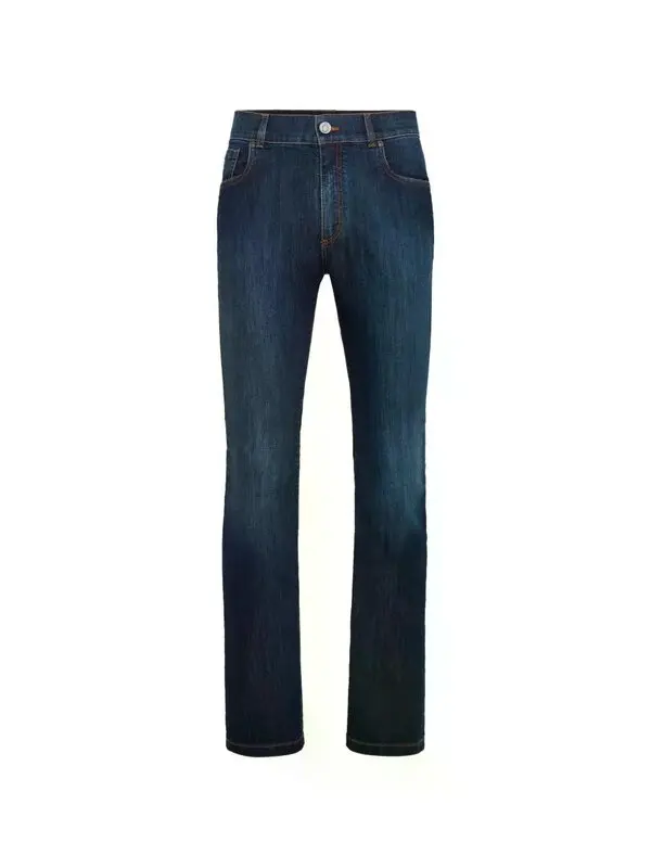 BILLIONAIRE Straight Jeans With Embroidered Logo - Blue