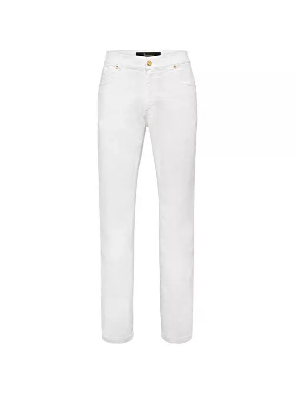 BILLIONAIRE Monogram Embroidered Jeans - White