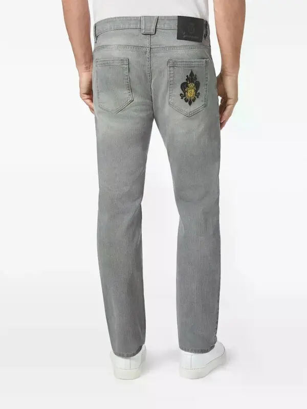 BILLIONAIRE Embroidered Five-pocket Trousers - Grey