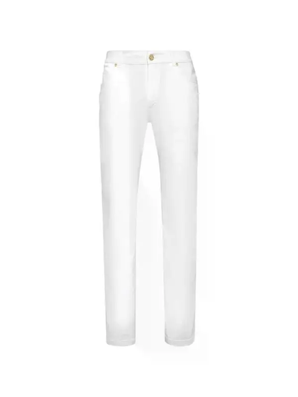 BILLIONAIRE Monogram-embroidered Jeans - White