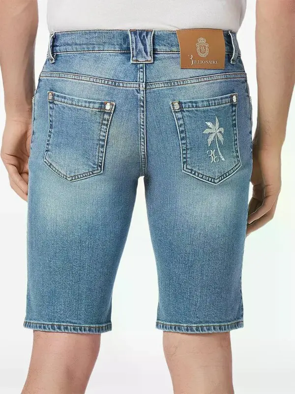 BILLIONAIRE Embroidered Denim Shorts