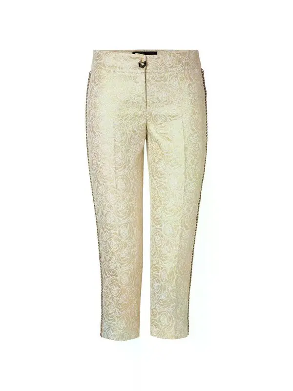 Philipp Plein Printed Trousers With Chain Detail - Gold