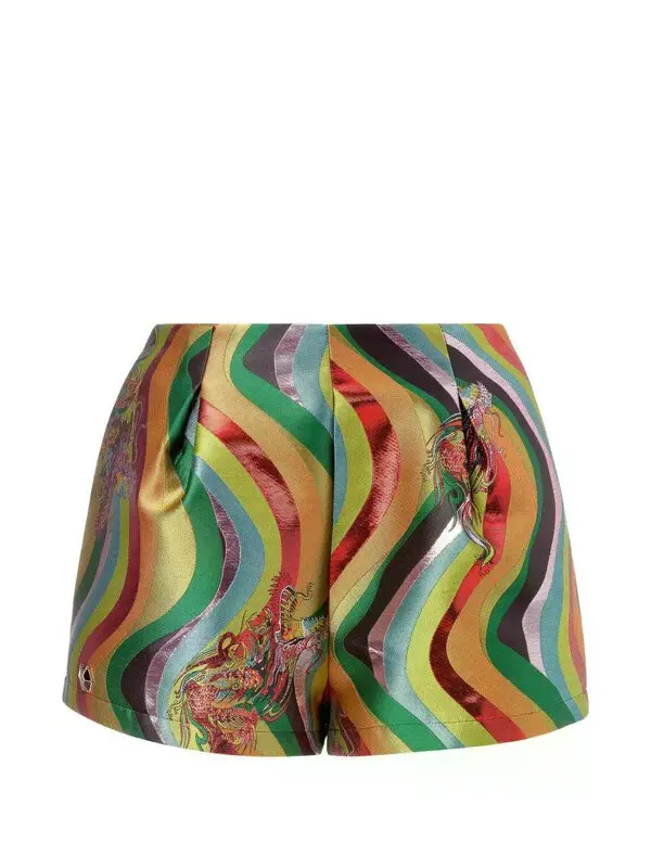 Philipp Plein Printed Swizzle Patterned Shorts - Gold