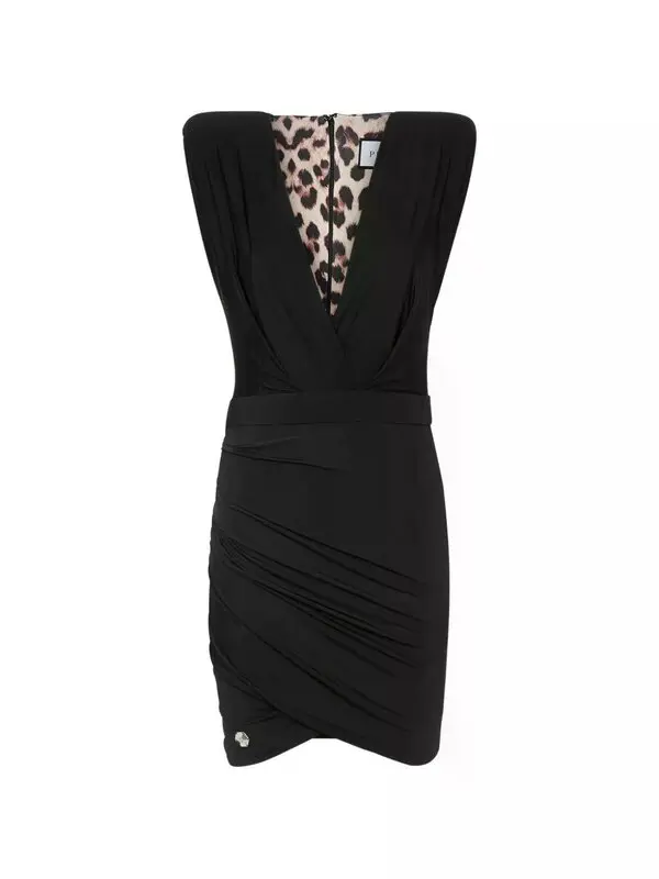 Philipp Plein V-neck Mini Dress - Black