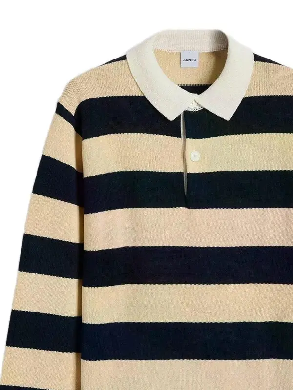 Aspesi Striped Polo Shirt - Blue