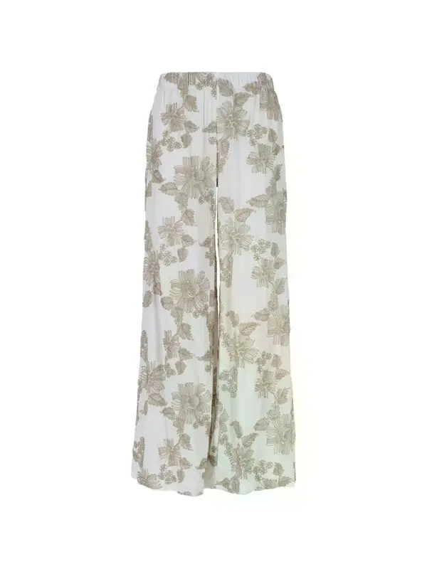 KAOS Floral-print Trousers - White