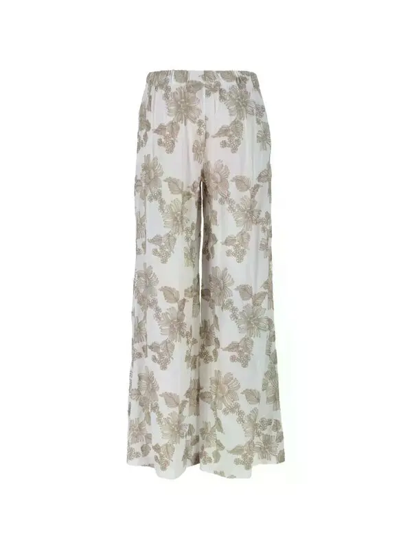 KAOS Floral-print Wide-leg Trousers