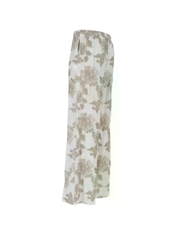 KAOS Floral-print Wide-leg Trousers