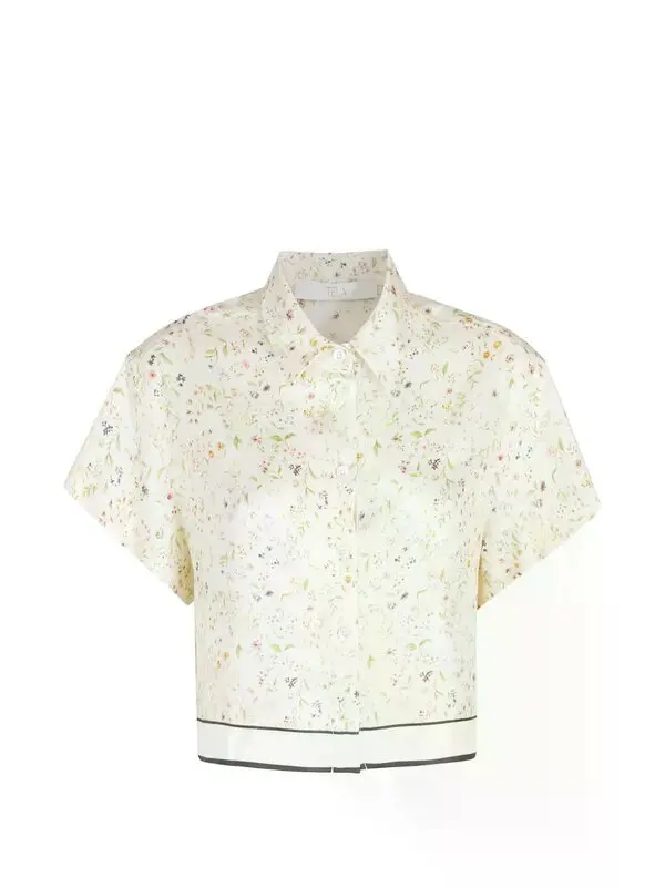 TELA Floral-print Short-sleeve Shirt - Neutrals