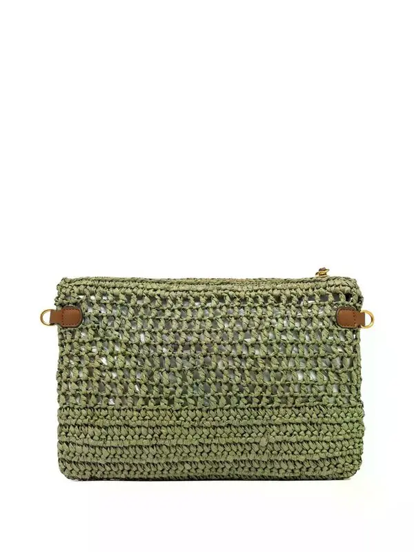 GIANNI CHIARINI Small Nefeli Crochet Zip Pouch - Green