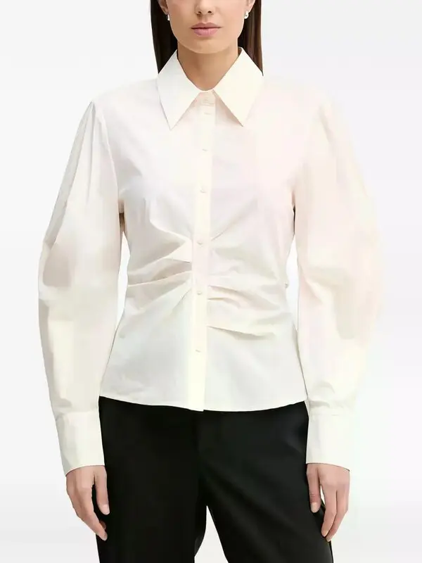 Sisley Puffed-sleeves Gathered Shirt