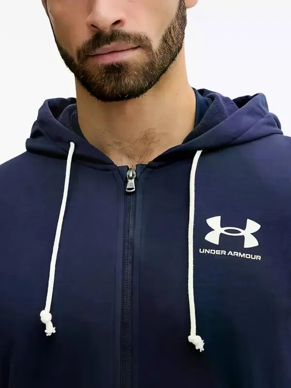Under Armour Zipped Hoodie With Logo Detail - Blue