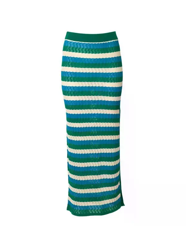 Dodo Bar Or June Striped Maxi Skirt - Green