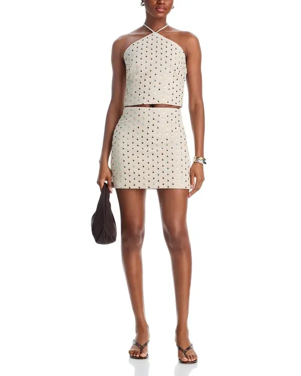 Line & Dot Sunstone Embellished Halter Top