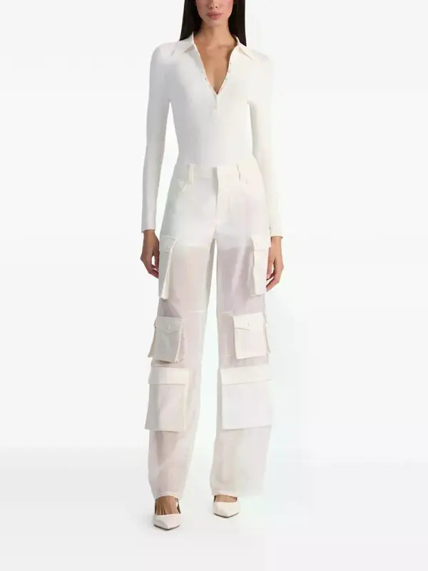 Alice + Olivia Olympia Sheer Cargo Trousers - Brown