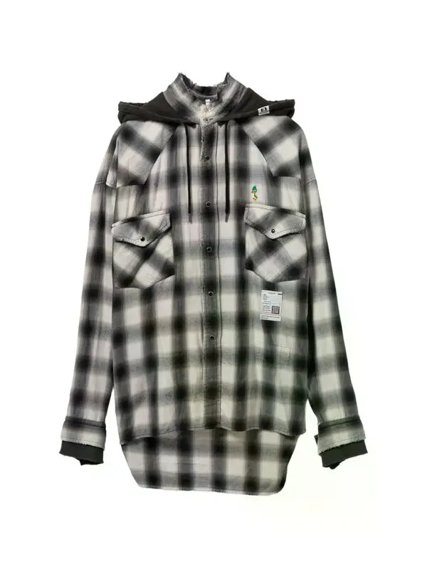Mihara Yasuhiro Hooded Checked Shirt - Grey