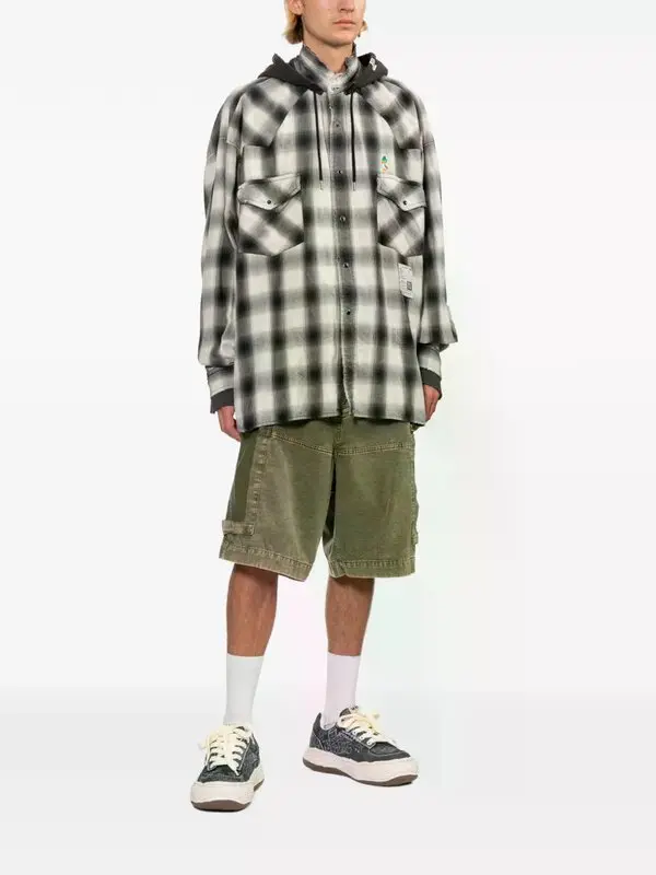 Mihara Yasuhiro Hooded Checked Shirt - Grey