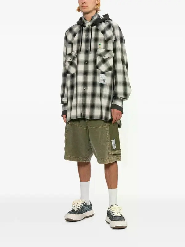 Mihara Yasuhiro Hooded Checked Shirt - Grey