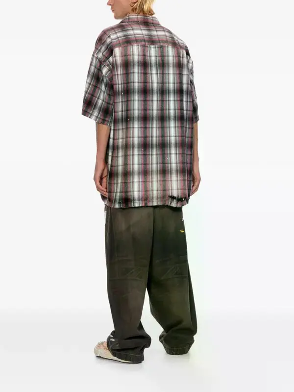 Mihara Yasuhiro Checked Appliquéd Shirt