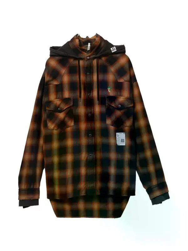 Mihara Yasuhiro Hooded Checked Shirt - Brown