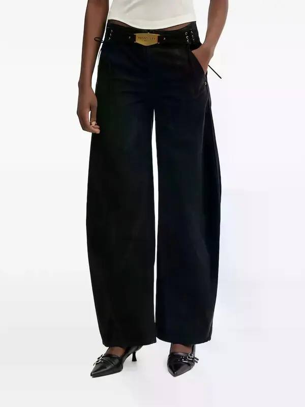Miss Sixty Cotton Wide-leg Jeans - Black