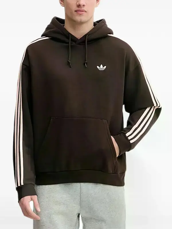 Adidas Side-stripes Hoodie - Brown