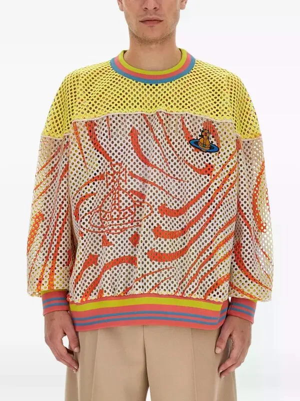 VIVIENNE WESTWOOD Printed Mesh Sweatshirt - White
