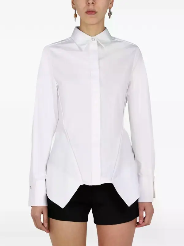 Givenchy Shirt With Buttoned Cuffs And Asymmetric Hem - White