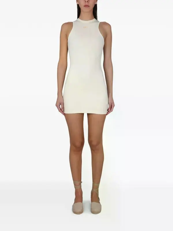 Off-White Sleek Rowing Logo-print Minidress - Neutrals