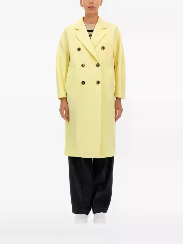 Max Mara Madame Double-breasted Coat - Yellow