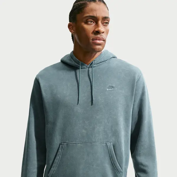 Nike Sportswear Club Washed Fleece Hoodie - Grey