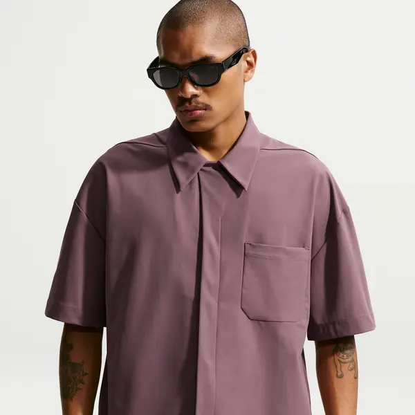 Nike 24.7 Perfectstretch Dri-fit Uv Button-up Shirt - Purple