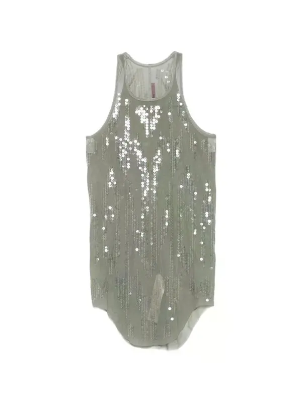 Rick Owens Sequi- Embellished Top - Green