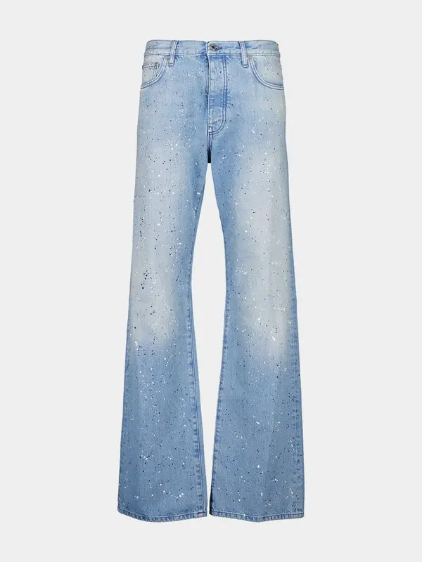 Off-White Relaxed-fit Paint Splatter Jeans - White