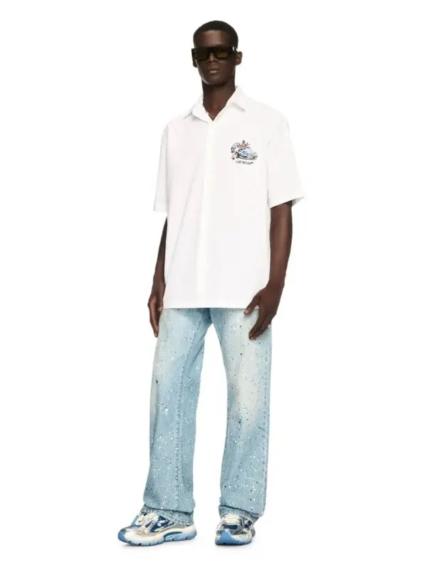 Off-White Relaxed-fit Paint Splatter Jeans