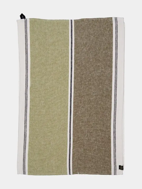 Haomy Khaki Trevise Linen Kitchen Towel - Green