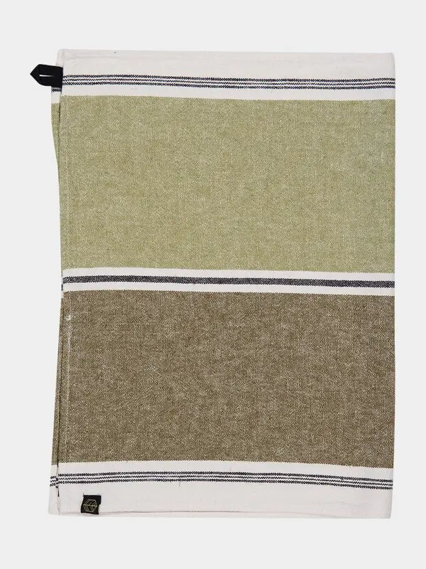 Haomy Khaki Trevise Linen Kitchen Towel - Green