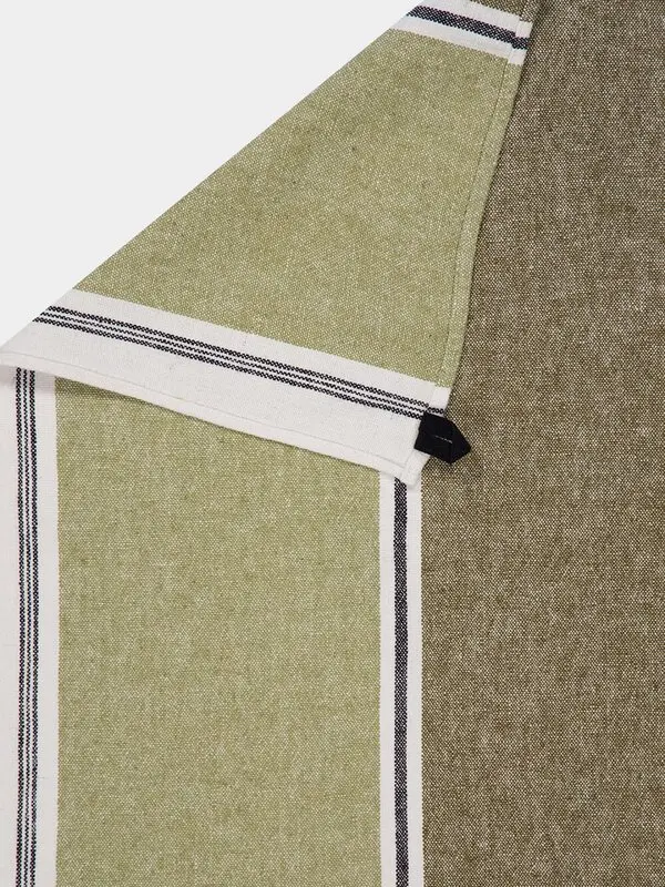 Haomy Khaki Trevise Linen Kitchen Towel - Green