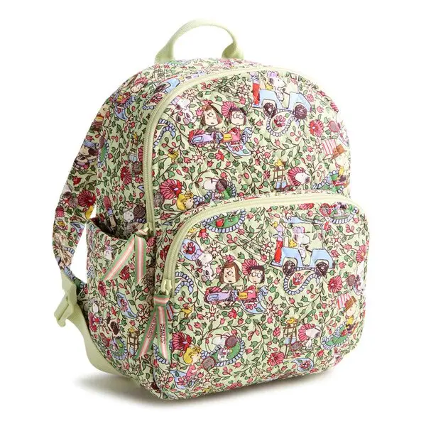 VERA BRADLEY Peanuts Small Banbury Backpack In Country Club Peanuts Paisley - Green