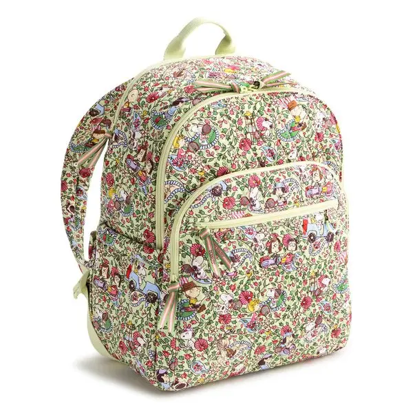 VERA BRADLEY Peanuts Bancroft Backpack In Country Club Peanuts Paisley - Green