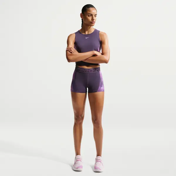 Nike Pro Mid-rise 3" Shorts - Purple