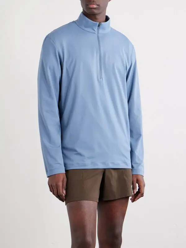 Lululemon Slim-fit Stretch Recycled-jersey Half-zip Top
