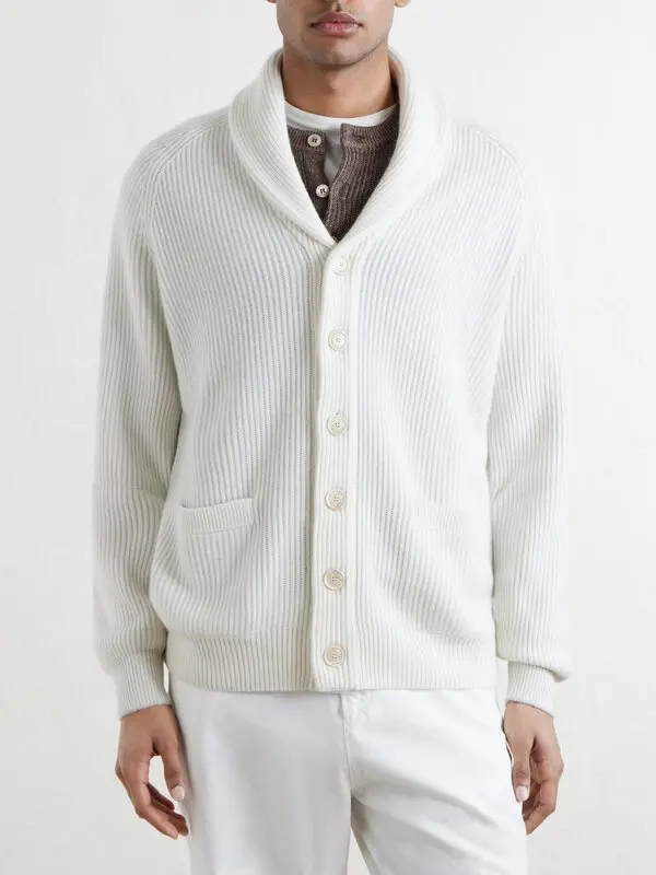 Brunello Cucinelli Cashmere Cardigan - White